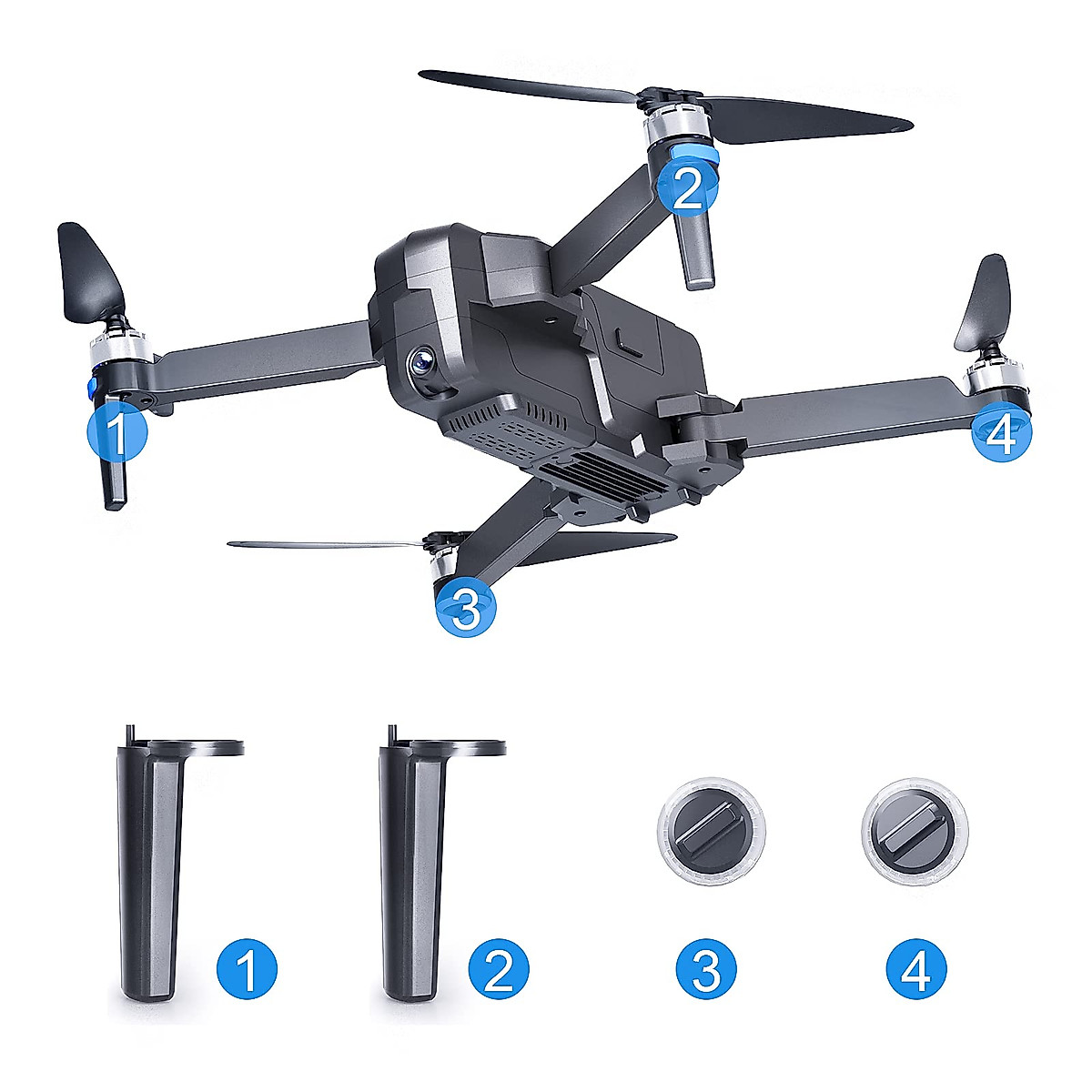 Ruko F11GIM2 Drone with 3 Batteries and Spare Gears, Auto to Home, Brushless Motor, 6-Level Wind Resistance