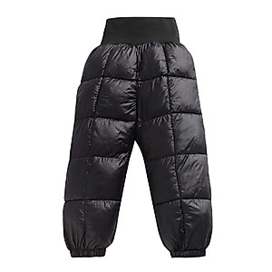 Baby Girls Full Length Pants Thicken Warm Down Pants Windproof Winter Snow Pants Trousers Black 18 Months