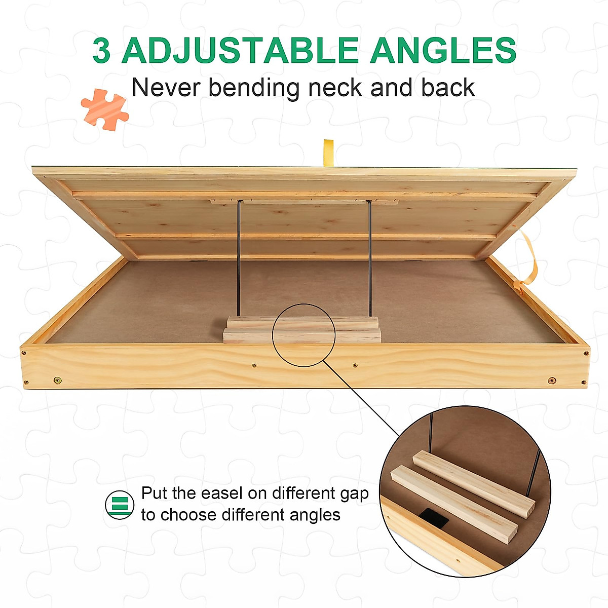 ALL4JIG 1000PCS Adjustable Jigsaw Puzzle Board with 4 Drawers & Cover| 3-Tilting-Angle Jigsaw Wooden Puzzle Table for Adults| 21'' X 29" Puzzle Easel|Portable Puzzle Table with Legs