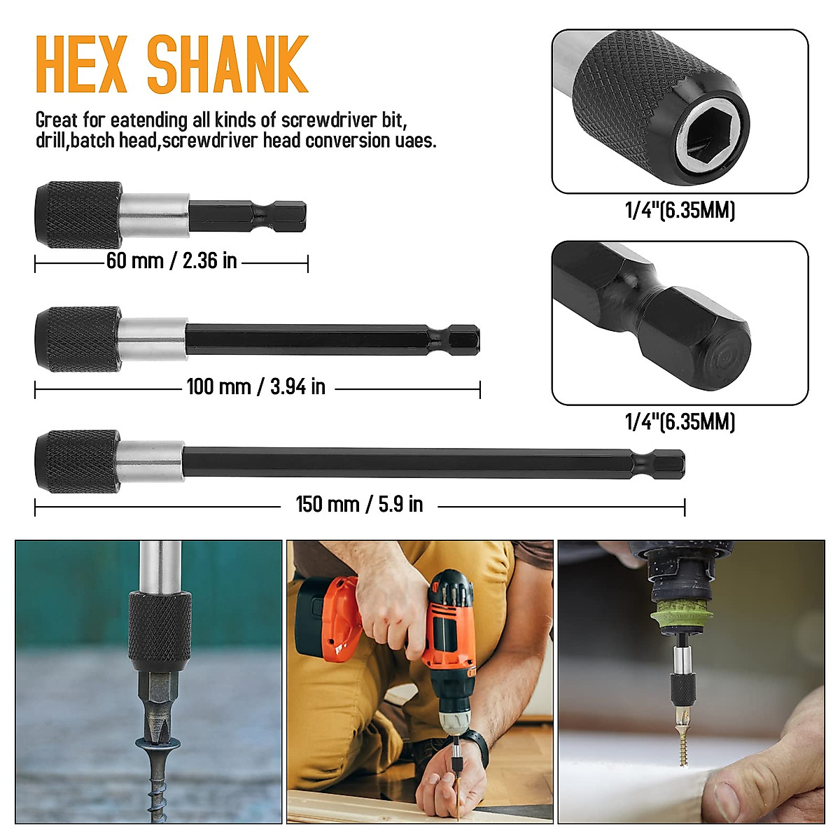 22pcs Flexible-Drill-Bit-Extension Set, 105°Right-Angle-Drill Attachment,Hex Shank Drill-Bit-Kit Rotatable Joint Socket 1/4 3/8 1/2 in Hex Socket Adapter Bendable Drill-Bit-Extension Screwdriver Bit…