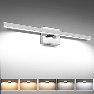VOLISUN Modern Bathroom Vanity Light 23.6 inch, 14W Dimmable 5CCT Led Bathroom Light Fixture Over Mirror, Chrome Bar Wall Lights for Bathrooms Mirror Cabinets Bedroom-ETL Certificated