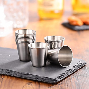 TOYANDONA Coffee Tumblers 12Pcs Stainless Steel Shot Glasses, Unbreakable Metal Shot Cups Drinking Tumbler Travel Coffee Tea Cup Whiskey Glasses for Home Bar Camping Supplies