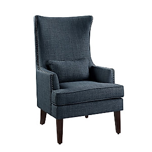 Lexicon Wallace Fabric Wingback Accent Chair, Indigo