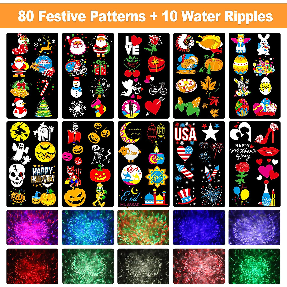 Mothers Day Projector Lights 2024 Upgrade, Mother's Day Gifts Party Decoration, 8 Themes Holiday Projector Light Show Outdoor