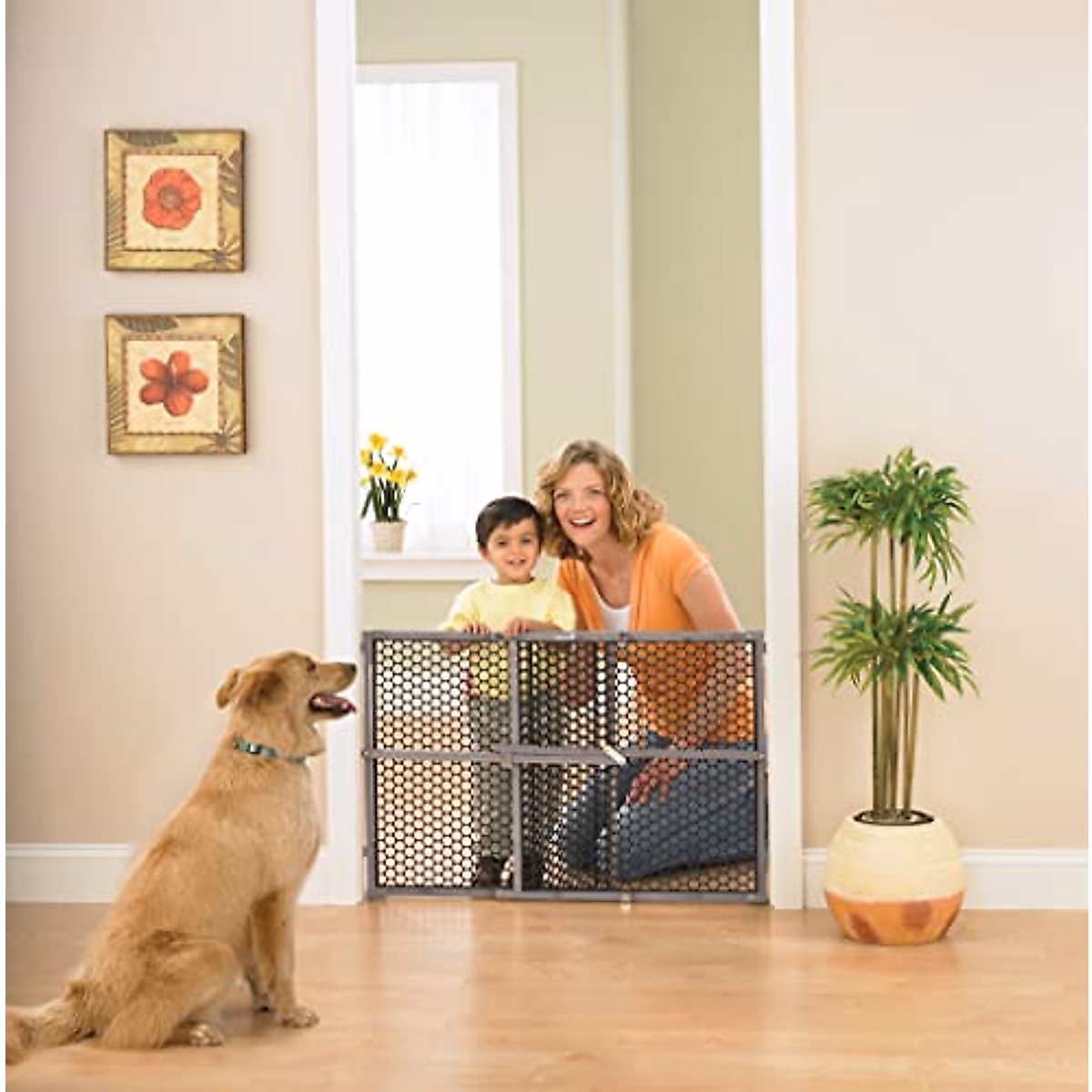 Safety 1st Vintage Wood Baby Gate with Pressure Mount Fastening (Gray)