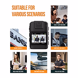 YULONGDT 1440P Body Camera, 128GB Body Cameras with Audio and Video Recording, Wearable Body Camera for Police, Personal, Infrared Night Vision, 3300mAh Battery for Civilian, Law Enforcement