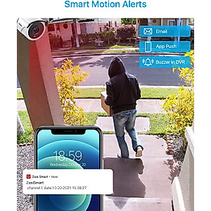 ZOSI 5MP Lite Home Security Camera System,H.265+ 8Channel CCTV DVR and 4PCS 1920TVL 1080p Weatherproof Outdoor Indoor Surveillance Cameras,120ft Night Vision,Remote Access,No Hard Drive