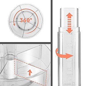 Bienvoun 2 Tier Lazy Susan Organizer Turntable Clear Spice Rack Organizer for Cabinet Height Adjustable Cabinet Organizer for Pantry Kitchen Clear