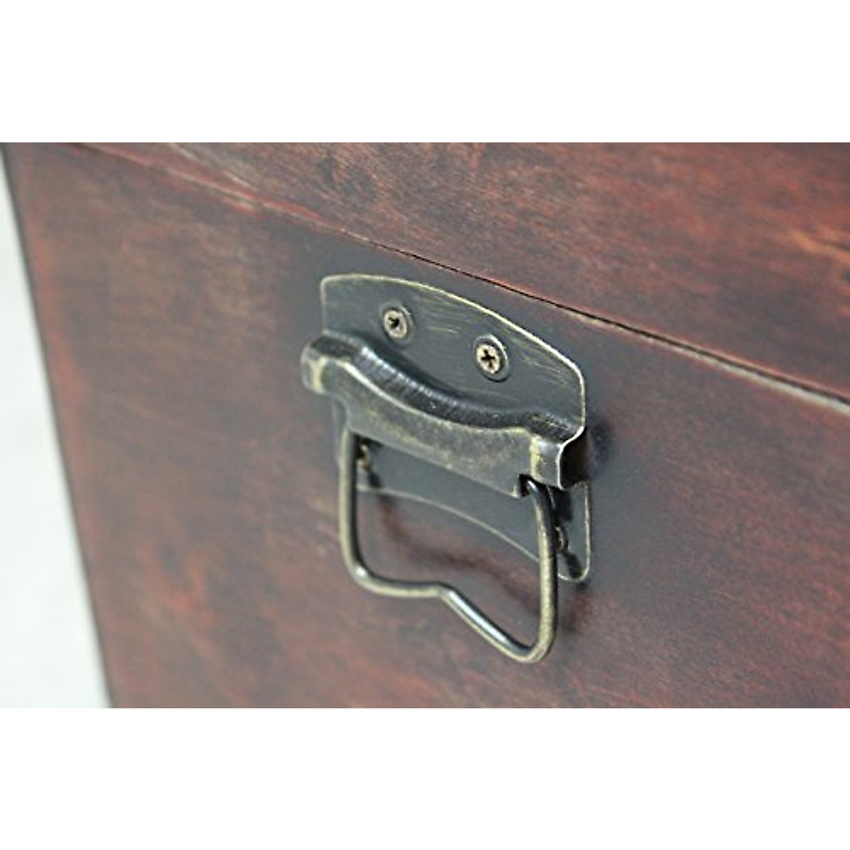 Vintiquewise(TM Wooden Leather Treasure Chest