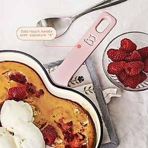 Gorgeous 10” Enameled Cast Iron Heart Skillet, Pink Champagne by Drew Barrymore