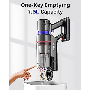 Cordless Vacuum Cleaner, 500W/40Kpa Stick Vacuum Cleaner with Touch Screen, Max 60 Mins Runtime, Anti-Tangle Vacuum Cleaner for Home, 2023 Latest Motor, Wireless Vacuum for Pet Hair/Carpet/Hard Floor