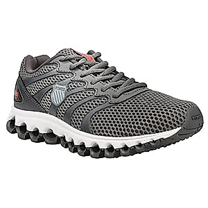 K-Swiss Men's Tubes 200 Training Shoe, Asphalt/Jet Black/Spicy Orange, 10.5 M