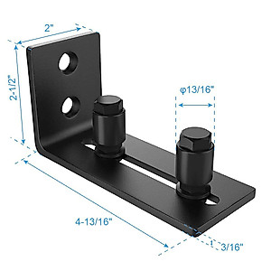 ZEKOO Barn Door Floor Guide,Flush Design Bottom Flat Floor Guide,Adjustable Wall Mount Stay Roller Black Barn Door Stopper for Pocket Closet Barn Doors