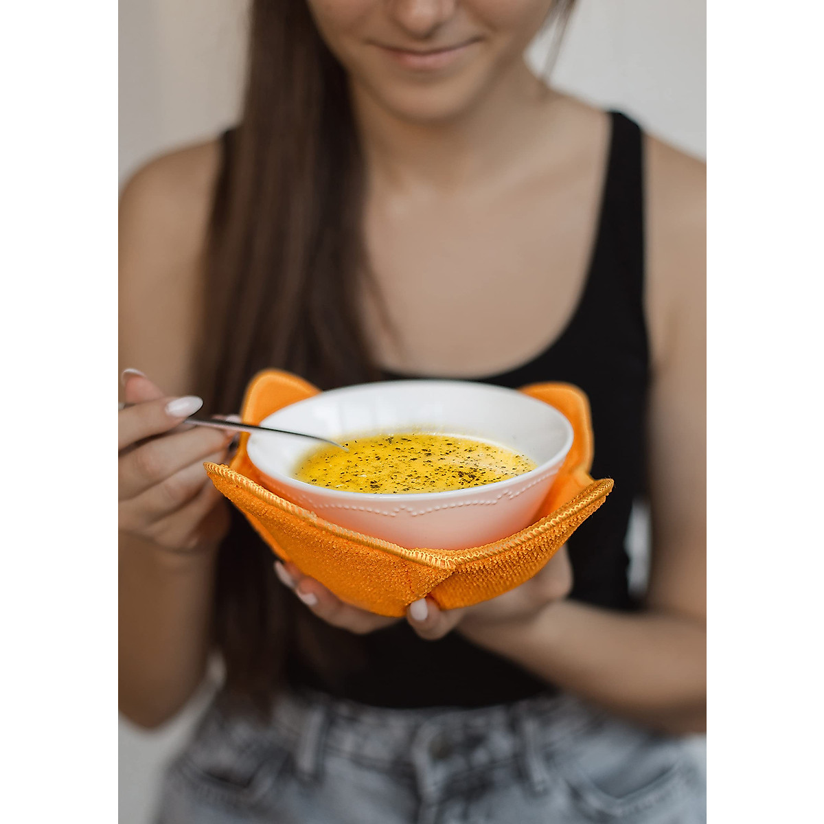 Microwave Bowl Cozy Huggers Set of 4 – Durable and Reliable – for Hot and Cold Bowls, Plates and Dishes Bowl Holder for Microwave – Bowl Cozies Ideal Household Gift by Sheff Store (Blue)