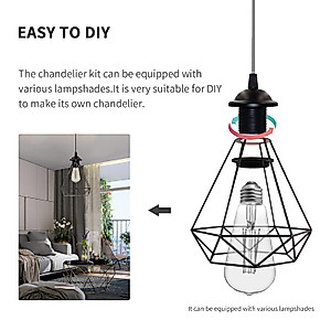 GOTEYSE Industrial Mini Pendant Light Kit, UL E26 Lamp Socket Retro Pendant Light Cord, Mini Ceiling Pendant Light, Adjustable DIY for Kitchen Bedroom Bar Cafe