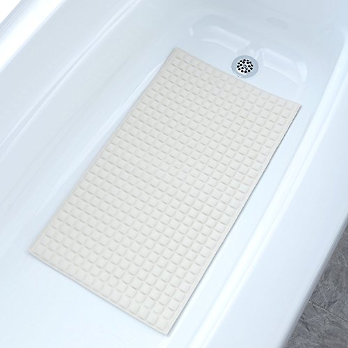 SlipX Solutions Cream Pillow Top Plus Safety Bath Mat Provides The Very Finest in Cushioned Comfort and Slip-Resistance (Over 700 Air-Filled Pockets, 200 Suction Cups, Natural Rubber)