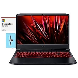 acer Nitro 5 AN515-57 Gaming & Business Laptop (Intel i7-11800H 8-Core, 64GB RAM, 2TB m.2 SATA SSD, GeForce RTX 3050 Ti, 15.6" 144Hz Win 11 Home) with MS 365 Personal, Dockztorm Hub