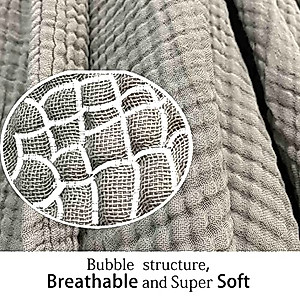 DerF HOME Muslin Cotton Bed Blanket for Couch Adult, 4-Layer Pre-Washed, Breathable Super Soft, Lightweight Summer Blanket Twin Bed Throw Blanket, (Light Grey 60"x80" inches)