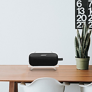 TXEsign Desktop Stand for Bose SoundLink Flex Speaker, Retro Table Holder Display Stand Base Mount Acrylic Speaker Stand Mount Base Bracket (Transparent)