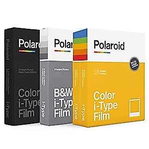 Polaroid I-Type Film Variety Pack - I-Type Color, B&W, Black Frame (32 Photos) (6182)
