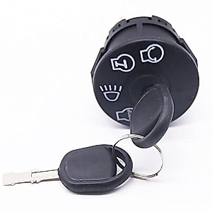 Starter Ignition Switch with Key 4-Position 7-Terminals Compatible with Husqvarna, Craftsman, AYP, for CubCadet, Sears, Poulan Pro Lawn Riding Mower Rider Tractor Lawnmower Replace 532193350 193350
