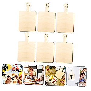 TEHAUX 6pcs Home Accessories Decor Miniture Decoration Wood Decor Kindergarten Mini Cutting Board Unfinished Board Household Craft Wood Bulk Wood Chips Small Chopping Board Wood