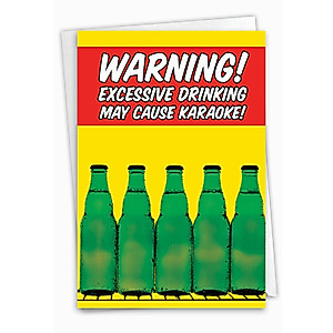 0433 Karaoke Unique Funny Birthday Card with Envelope