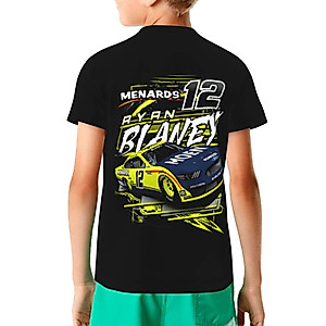 ASFRSH Ryan Blaney 12 Shirt for Teen Girl & Boy Printing Short Sleeve Tee Athletic Classic Shirt Crewneck T-Shirt