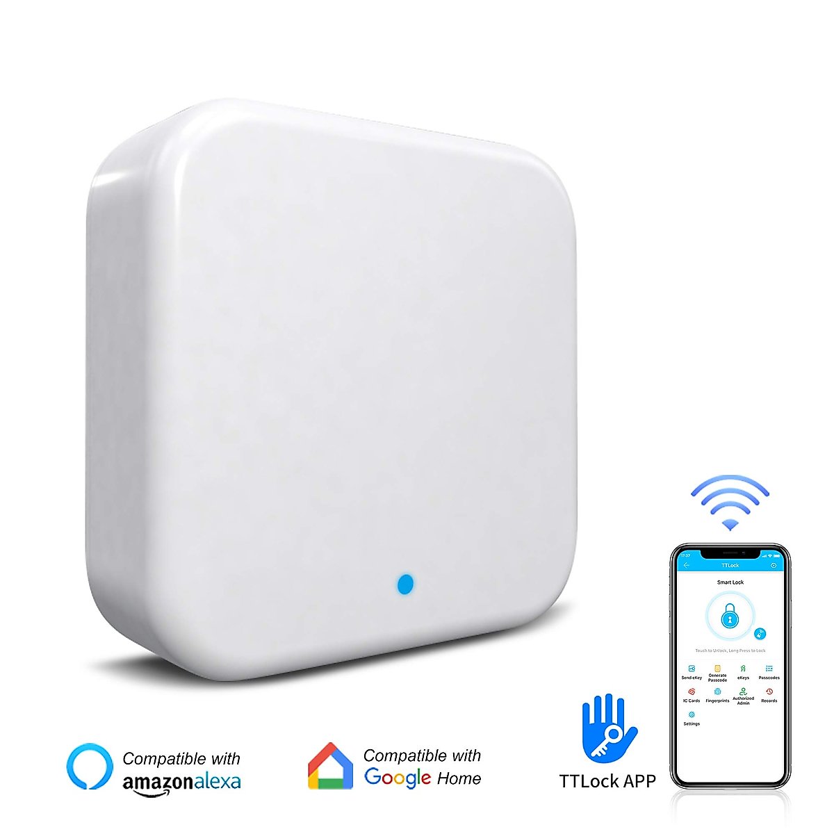 G2 Wifi Gateway Smart Lock Wifi Door Lock Gateway TTlock Smart Lock CATCHFACE Wifi Gateway Wi-fi Bridge Work with for Voice Control Wi-Fi Hub for TTLock App Smart Door Lock to Reach for Remote Control