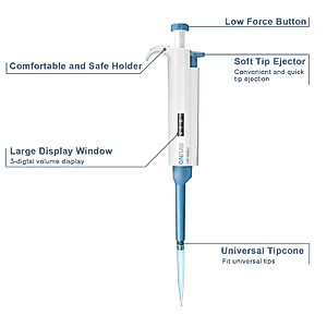 ONiLAB Lab Micropipette, Adjustable Volume Single Channel Pipettors,0.1-2.5ul