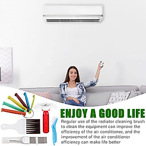 LonlyEagle 5 Piece Air Conditioner Fin Cleaner Set: Includes 3 Fin Straightening Combs and 2 Coil Cleaning Brushes - Perfect for Air Conditioner, Refrigerator, Evaporator, and Radiator Repair