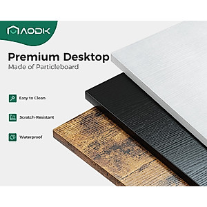 AODK Small Computer Desk with Keyboard Tray, 40 Inch Office Desk with Power Outlet, Work Desk with Drawer, Reversible Desk with Adjustable Monitor Shelf and Storage Shelf for Home Office, White