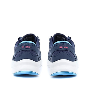 Skechers Women's Relaxed Fit D'Lux Comfort - Plenty Success Sneakers, Navy, 7.5 M