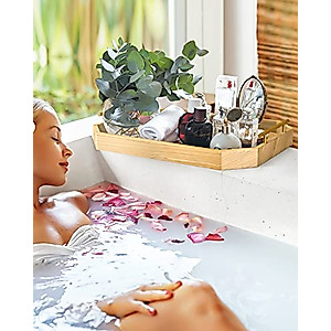 Dormmi Wooden Tray, Serving Tray with Handles 16 inch Rhombus Solid Wood Trays for Serving Breakfast in Bed, Lunch, Dinner, Appetizers, Patio, Ottoman, Coffee Table, BBQ, Party