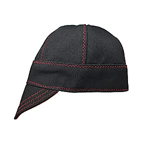 AP Light Weight Cotton Durable Black Canvas Welder Welding Cap Protective Caps (as1, Numeric, Numeric_8, 8)