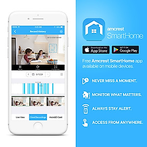 Amcrest 1080P WiFi Camera Indoor, Nanny Cam, Dog Camera, Sound & Baby Monitor, Human & Pet Detection, Motion-Tracking, 2.4Ghz Only, Pan/Tilt Wireless IP Camera, Night Vision, Smart Home ASH21-B