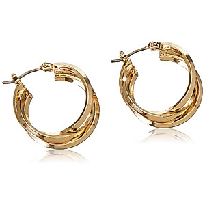 Anne Klein "Classics" Gold-Tone 3 Ring Hoop Earrings