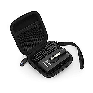 CASEMATIX Carry Case Compatible with Fender Mustang Micro Headphone Amp and Charging Cable - Micro Headphone Amplifier Case Only with Wrist Strap, Black