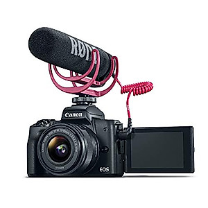 Canon EOS M50 Video Creator Kit with EF-M15-45mm Lens, Rode VIDEOMIC GO, and 32GB Sandisk Memory Card - Black (Renewed)