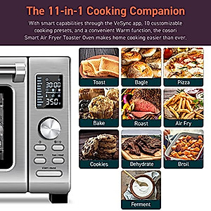 COSORI Air Fryer Toaster CS125-AO 11-in-1 Convection Oven Countertop 12 inch Pizza, 6 Slices of Toast, 30 Recipes & 4 Accessories Included, Smart-WiFi, 26.4QT, Stainless Steel