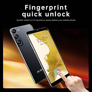 2023 Smartphone, Android Telephone S22+ 3G Smartphone Deca Core 512MB ROM 4GB RAM Mobile Phone US PLug with Earphone, Holiday Gift for Family (BLACK)