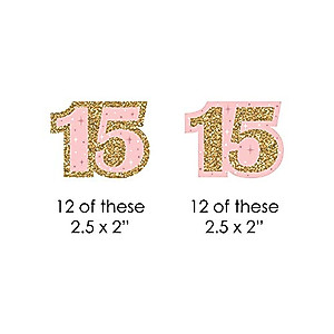 Big Dot of Happiness Mis Quince Anos - Paper Straw Decor - Quinceanera Sweet 15 Birthday Party Striped Decorative Straws - Set of 24