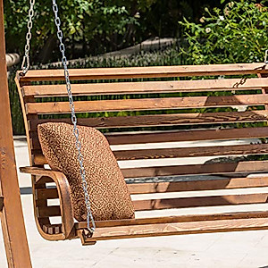 Christopher Knight Home Tulip Wood Swinging Loveseat, Teak Stained