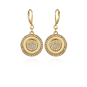 Vince Camuto Gold-Tone Pave Coin Drop Earrings For Women