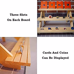 LUBANHAND 3 Steps Display Riser, Earring Display Stands, Showcase Cascading Merchandise Organizer Tray Vendor Display Supplies for Tabletop Shows Solid Wood…