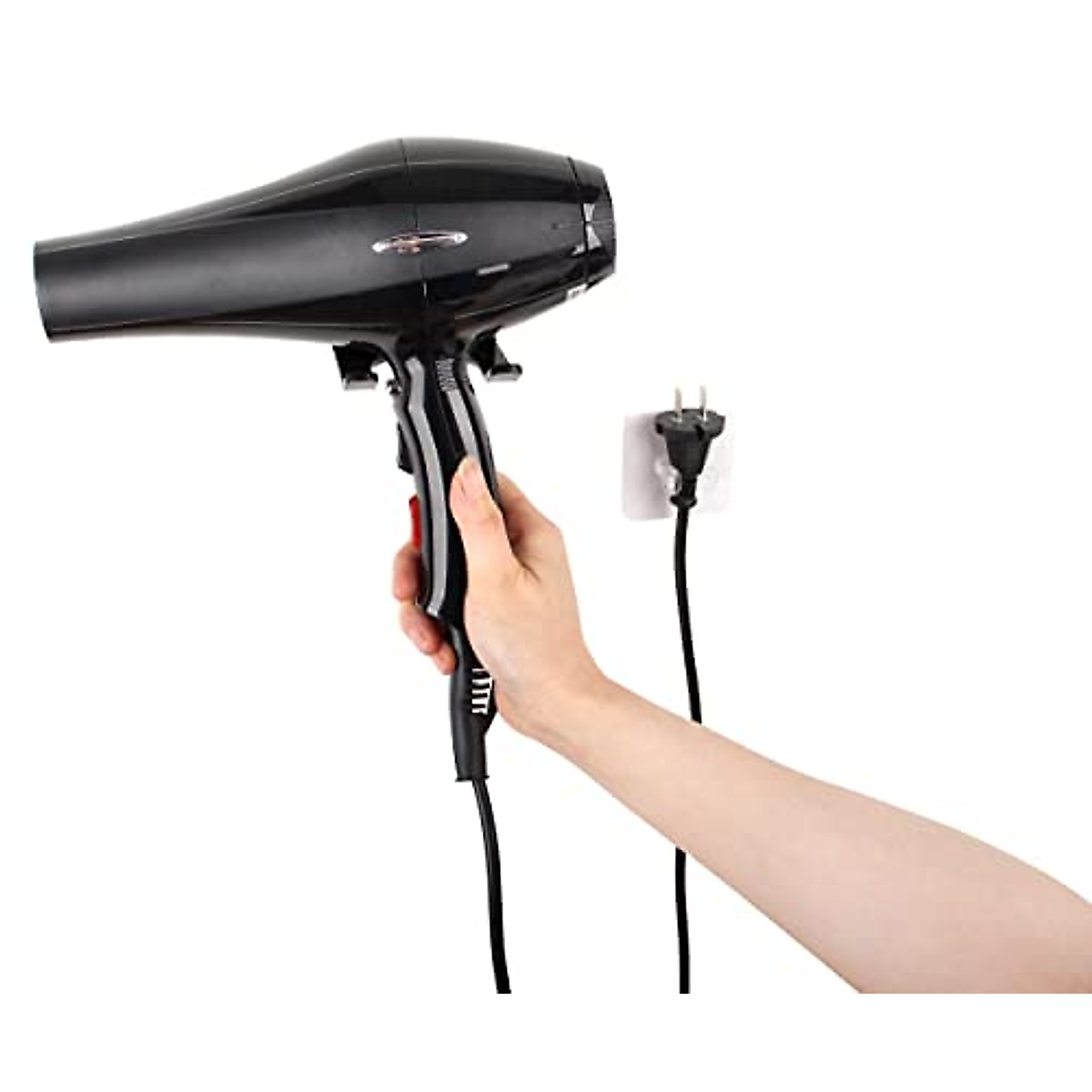 Universal Hair Dryer Bracket Wall Mount Shelf Hair Dryer Holder, Wall Mount Bathroom Hair Blow Dryer Rack, Wall Hair Dryer( Black)