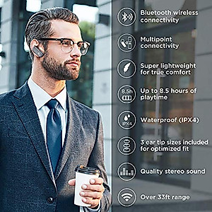 Motorola HK375 Bluetooth Headset - IPX4 Waterproof, True Wireless - Stereo Sound Quality (Renewed)