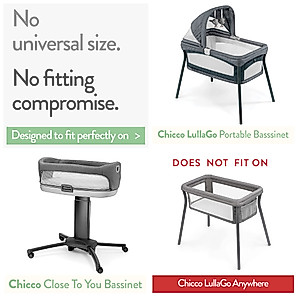 Bassinet Fitted Sheet Compatible with Chicco Lullago Bassinet and Chicco Close to You 3-in-1 Bedside Sleeper – Snuggly Soft Jersey Cotton – Fits Perfectly on 19 x 32 Mattress Pad – Dinosaurs