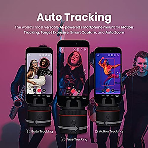 Pivo Pod Lite Classic Auto Face Tracking Phone Holder, 360° Rotation, Content Creator Essentials, Vlogging, Live Stream, Selfie, Makeup, YouTube, TikTok, Compatible with iPhone and Android