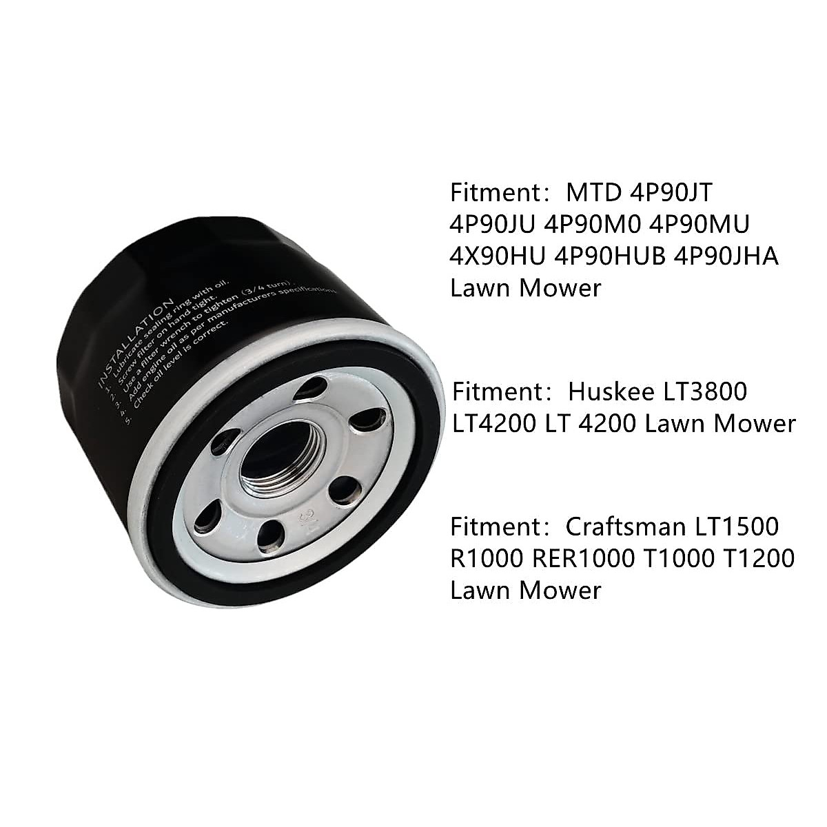 Kvjicdo 951-12690 Oil Filter Fit For MTD 490-201-0010 Premium OHV 382CC 420CC Powermore Engines 4P90JT 4P90JUA 4P90M0 4P90MUA 4X90HU 4P90HUA Lawn Mower Rep 751-11501, B16-E3440-00 (3 Pack)